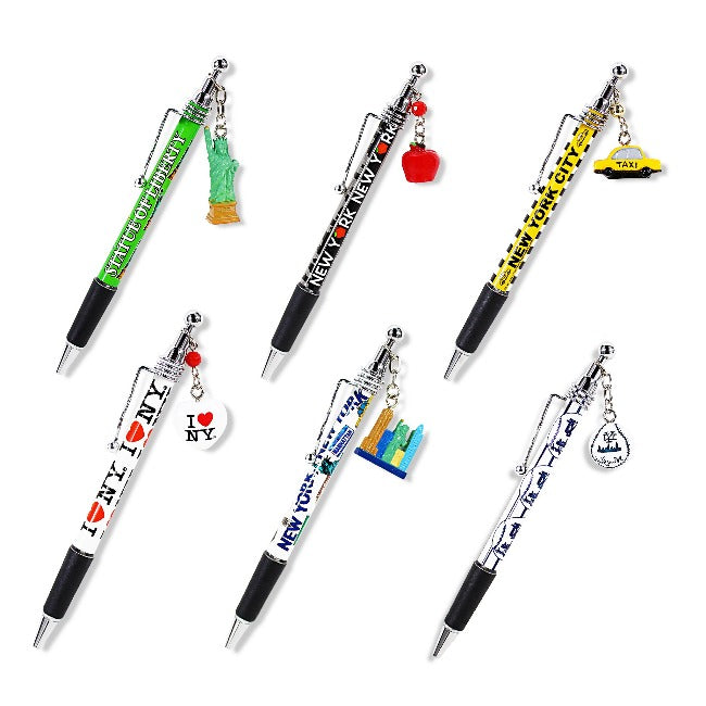 New York Souvenir Dangle Pen Gift Set | New York Pen 6-piece Set ...