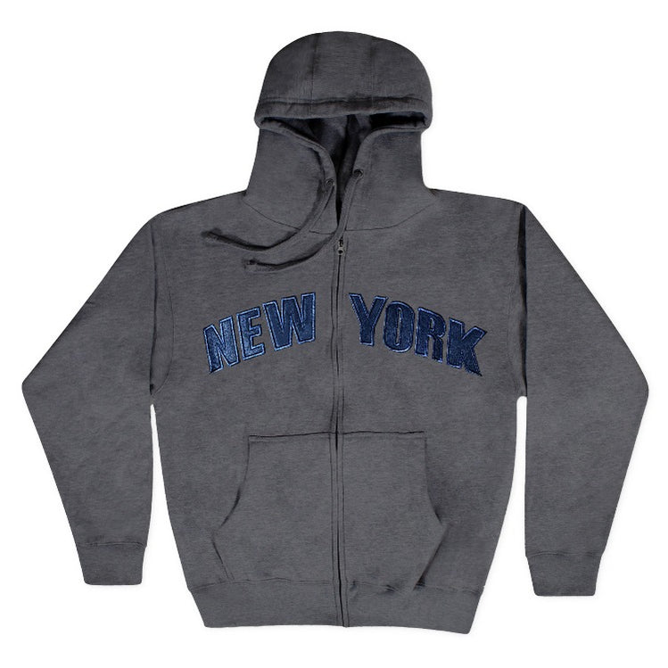Embroidered Grayscale Zip-up New York Hoodie | NYC Hoodie (8 Colors ...